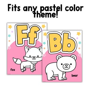 A–Z Alphabet Posters Pastel Theme Classroom Decor - Etsy