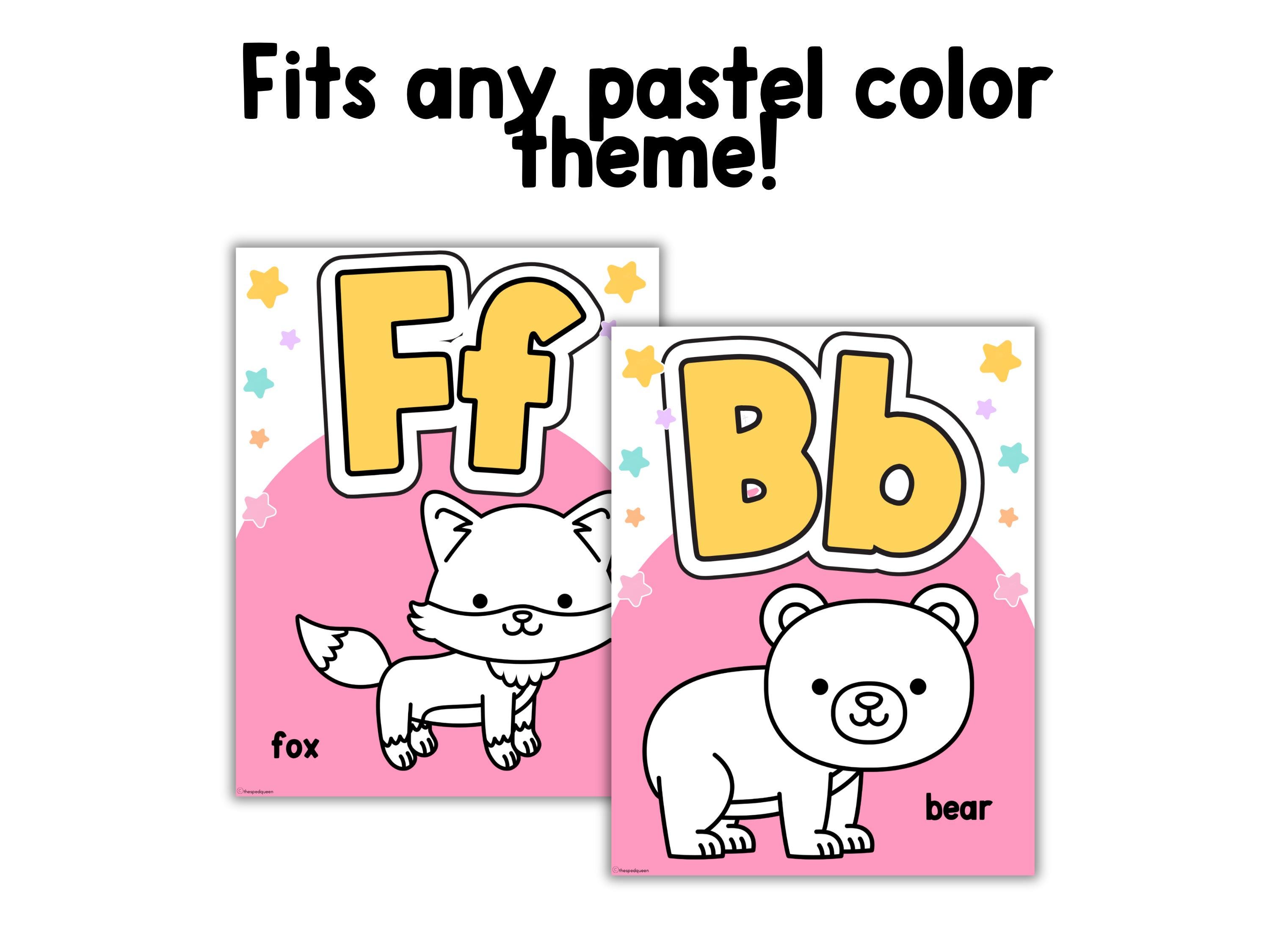 A–Z Alphabet Posters Pastel Theme Classroom Decor - Etsy