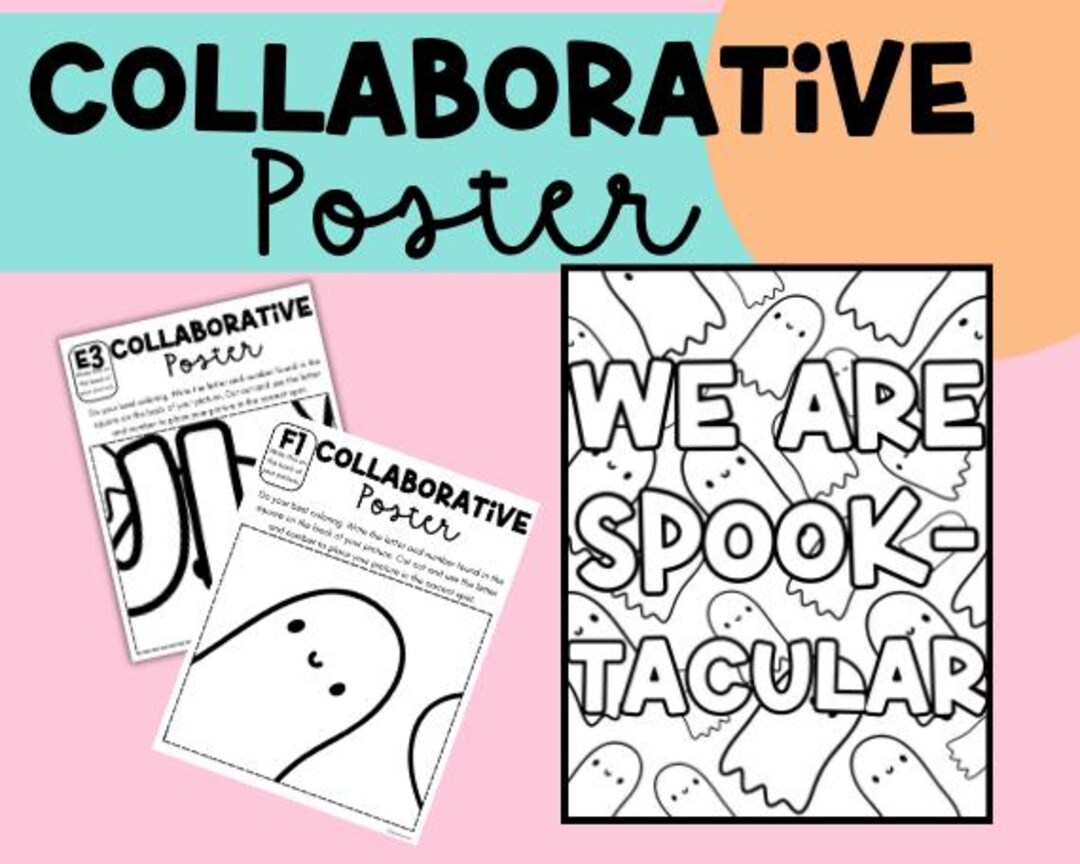 Halloween Collaborative Poster Halloween Collaborative Coloring Poster ...