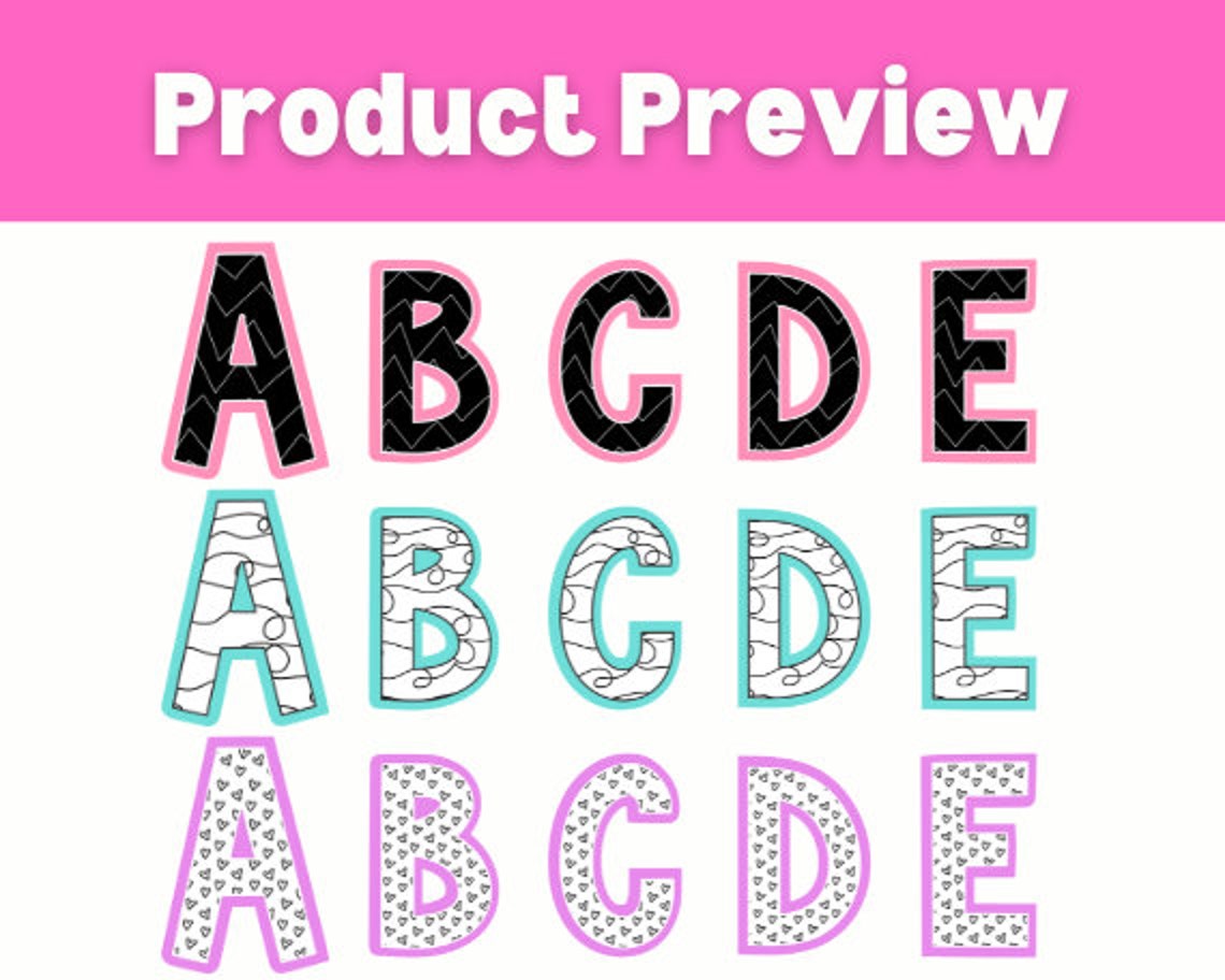 Printable Bulletin Board Letters A-Z, Numbers, and Boarder Classroom ...