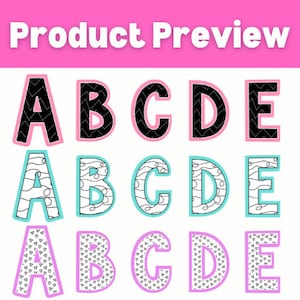 Printable Bulletin Board Letters A-Z, Numbers, and Boarder Classroom ...