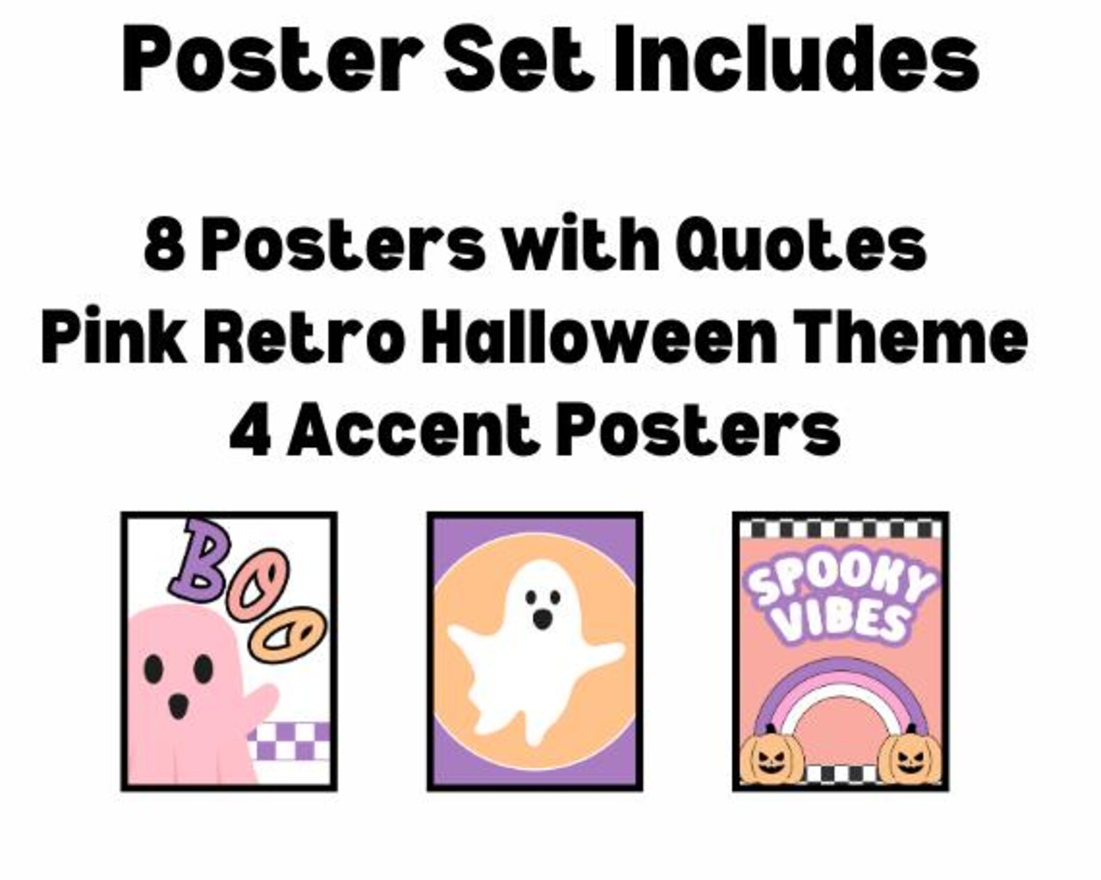 Halloween Classroom Poster Set: Spooky Vibes Decor (PDF) - Etsy