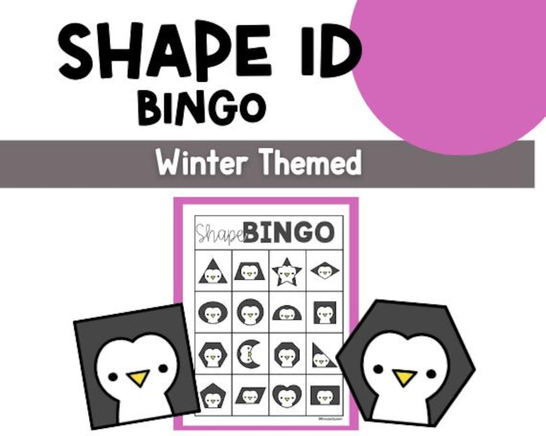 2D Shape Bingo Winter Penguin Themed Math Game - Etsy