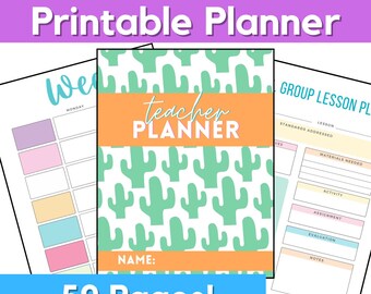 Weekly Teacher Planner, Printable Weekly Lesson Planner, PDF Teacher ...