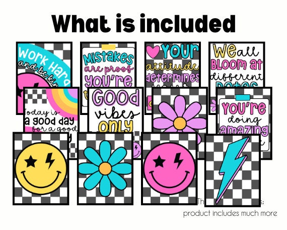 Retro Vibes Classroom Motivational Posters Printable Classroom Decor - Etsy
