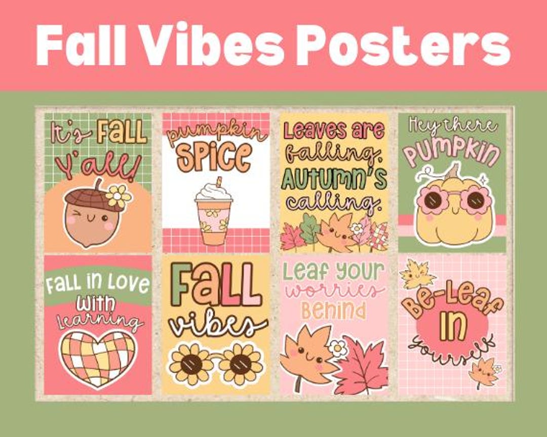 Fall Vibes Posters Classroom Decor Fall Classroom Decorations - Etsy