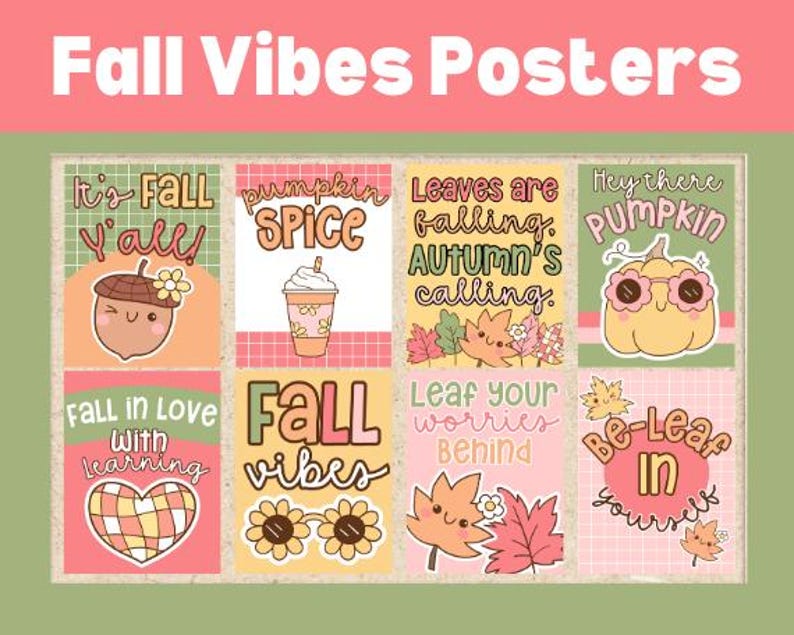 Fall Vibes Posters Classroom Decor Fall Classroom Decorations - Etsy