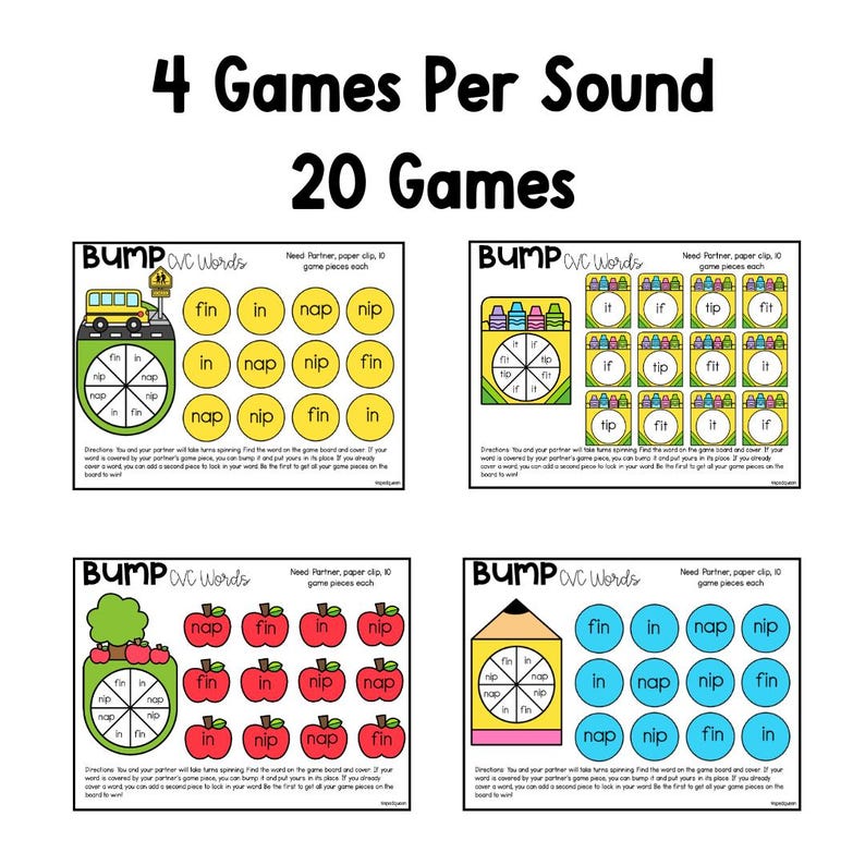 Short Vowel Word Bump SOR Aligned UFLI Aligned Game and Center - Etsy