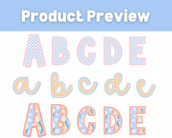 Printable Bulletin Board Letters A-Z and Numbers Printable Boarder ...
