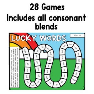 Consonant Blends Phonics Word Game NO PREP Reading Game St. Patrick's ...