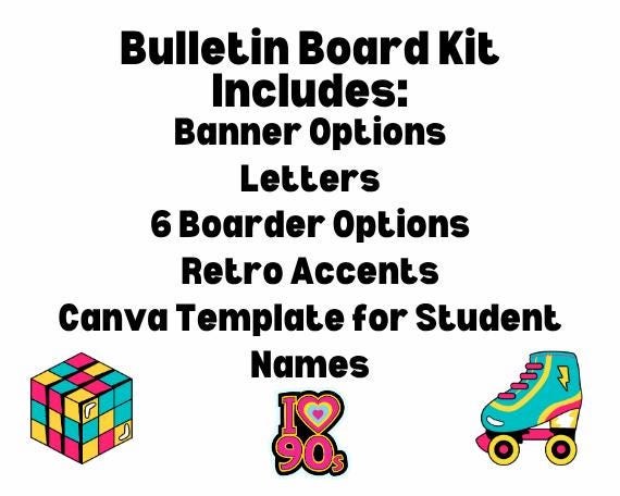 Retro 90s Classroom Bulletin Board Kit: Printable Decor - Etsy