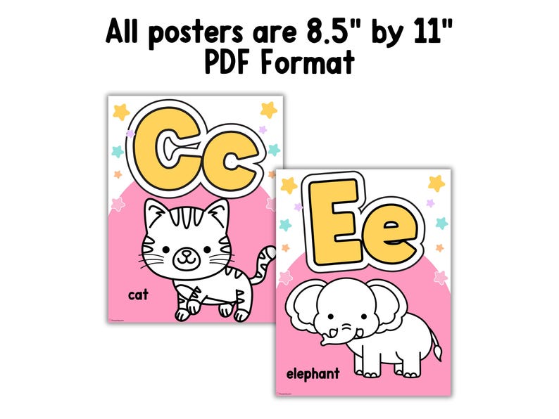 A–Z Alphabet Posters Pastel Theme Classroom Decor - Etsy