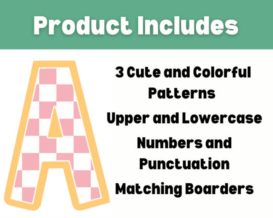 Printable Bulletin Letters and Boarder Cute Classroom Decor - Etsy