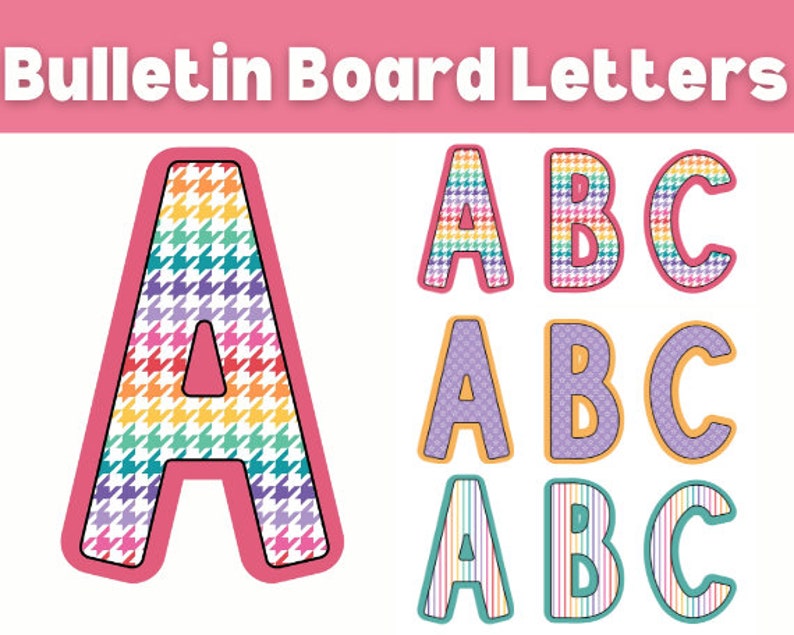 Bulletin Board Letters Printable Classroom Decor - Etsy