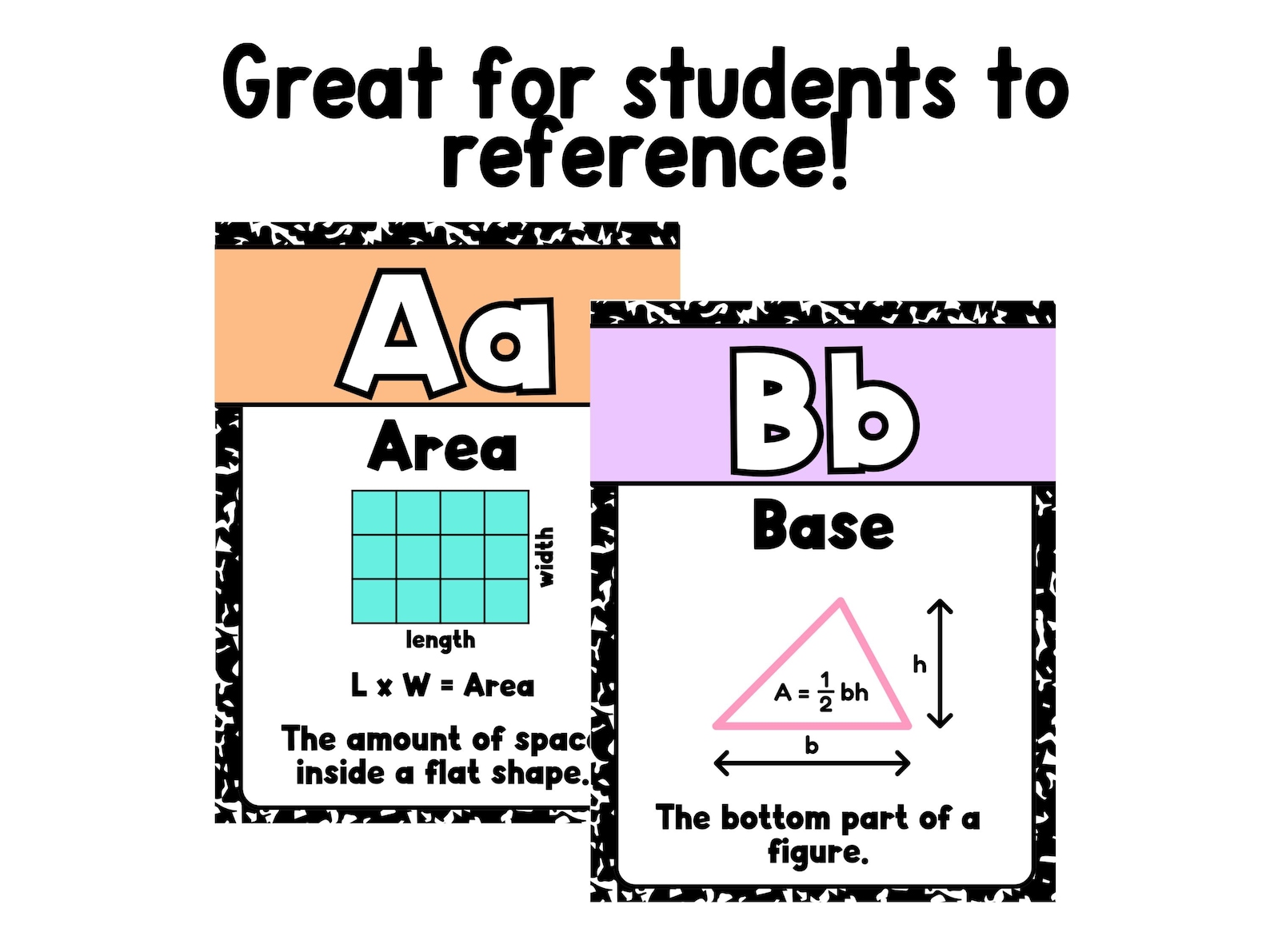 Math Alphabet Posters: Pastel Classroom Decor, Grades 5-7 (PDF Download ...