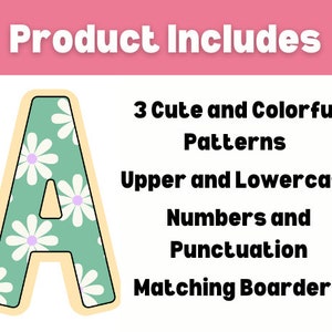 Printable Bulletin Board Set Letters, Numbers, and Boarder - Etsy