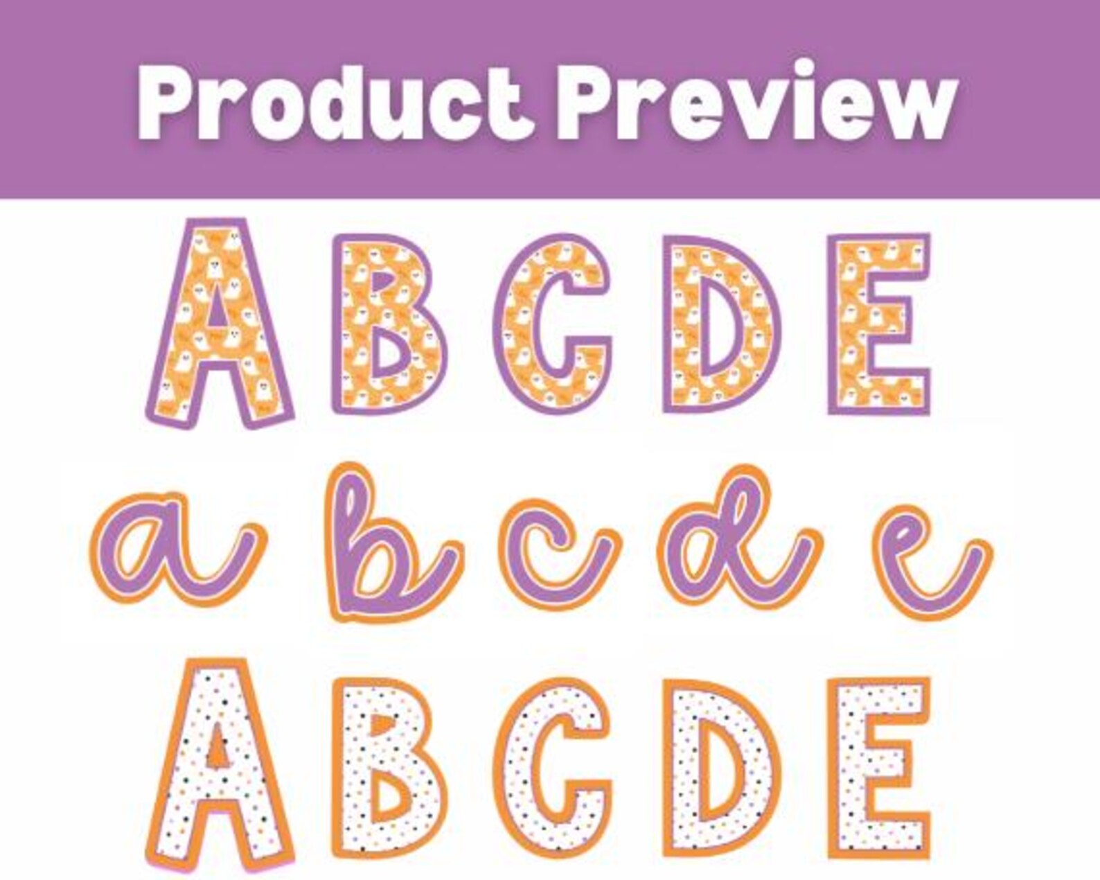 Halloween Printable Bulletin Board Letters A-Z, Numbers, Boarder ...