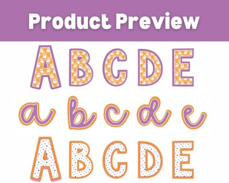 Halloween Printable Bulletin Board Letters A-Z, Numbers, Boarder ...