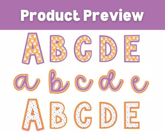 Halloween Printable Bulletin Board Letters A-Z, Numbers, Boarder ...