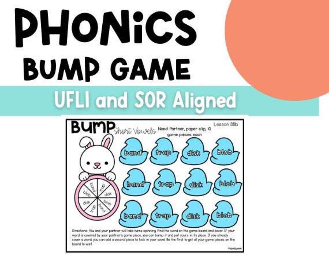 Short Vowel Word Bump SOR Aligned UFLI Aligned Easter Game Lessons 36a ...