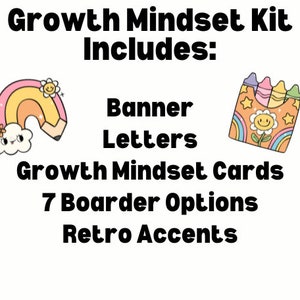 Growth Mindset Bulletin Board Kit Printable - Etsy