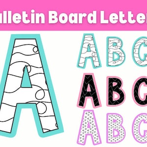 Printable Bulletin Board Letters A-Z, Numbers, and Boarder Classroom ...