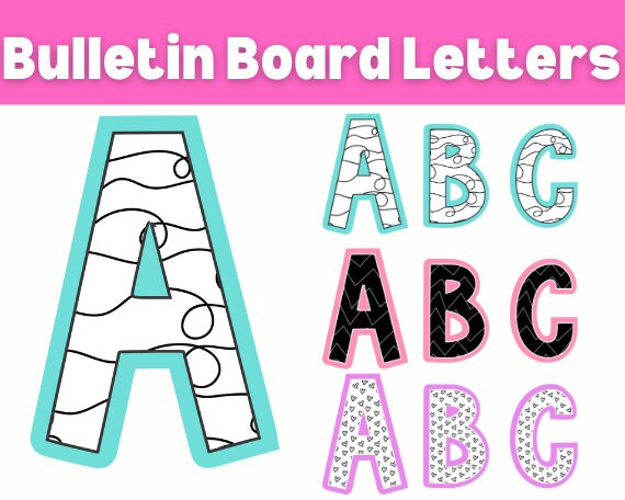 Printable Bulletin Board Letters A-Z, Numbers, and Boarder Classroom ...