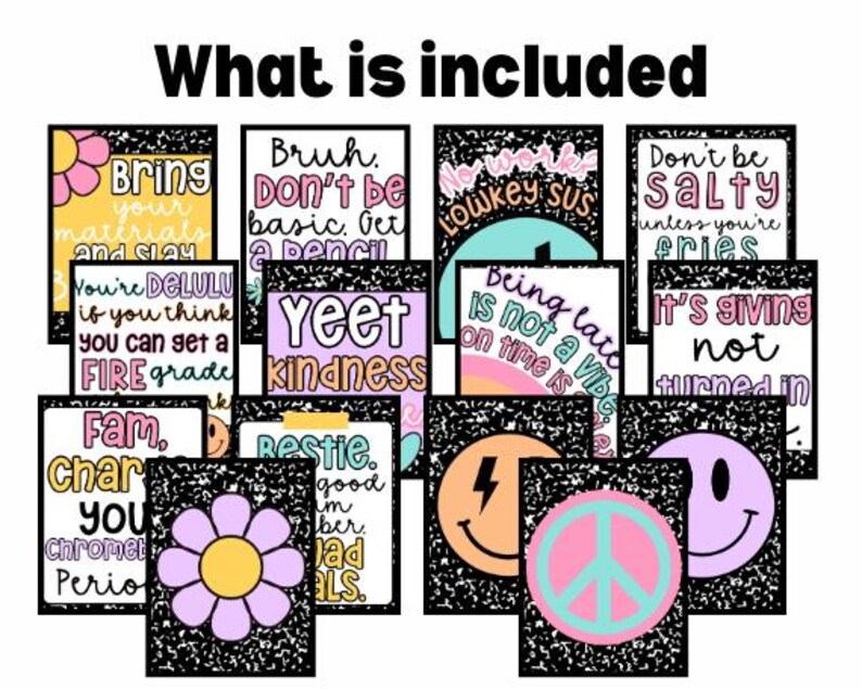 Classroom Vibes Posters Middle School High School - Etsy