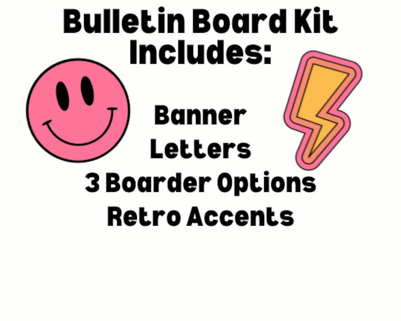 Bulletin Board Kit Back to School Cute Retro Bulletin Board - Etsy
