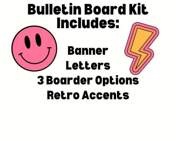 Bulletin Board Kit Back to School Cute Retro Bulletin Board - Etsy