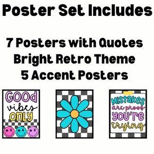 Retro Vibes Classroom Motivational Posters Printable Classroom Decor - Etsy
