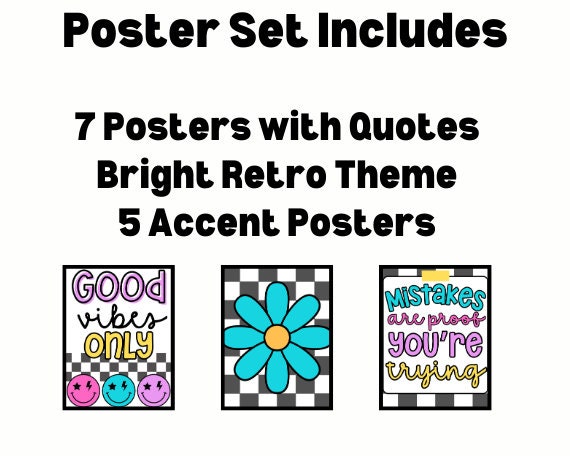 Retro Vibes Classroom Motivational Posters Printable Classroom Decor - Etsy