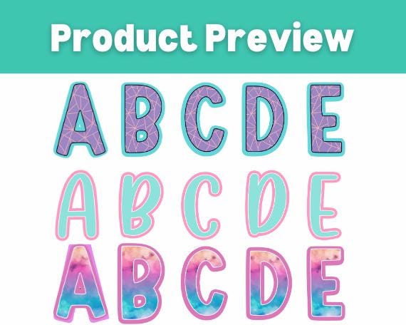 Printable Bulletin Board Letters A-Z, Numbers, and Boarder - Etsy