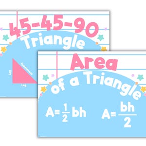 Printable Math Formula Posters Pastel and Notebook Theme Middle and ...