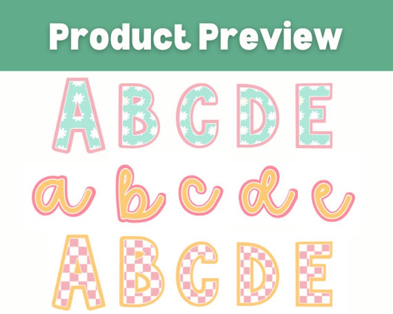 Printable Bulletin Letters and Boarder Cute Classroom Decor - Etsy