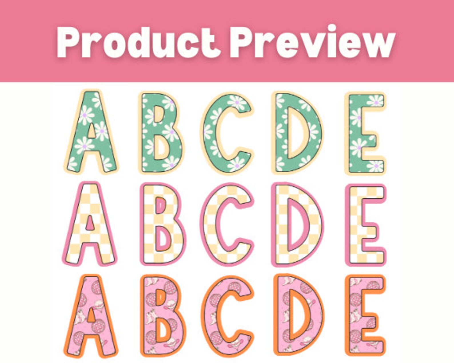 Printable Bulletin Board Set Letters, Numbers, and Boarder - Etsy