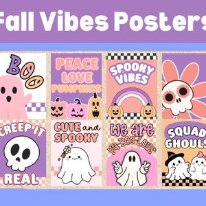 Halloween Classroom Poster Set: Spooky Vibes Decor (PDF) - Etsy