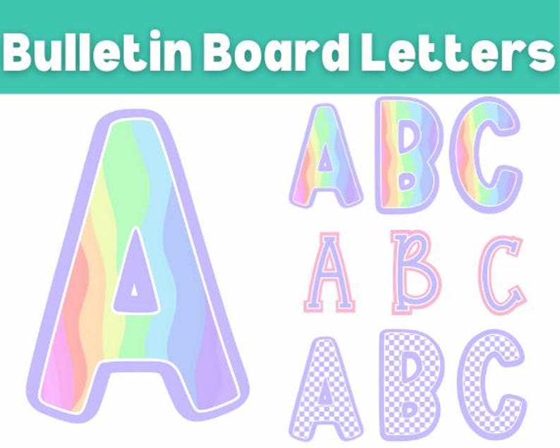 Printable Bulletin Board Letters A-Z, Numbers and Boarder - Etsy