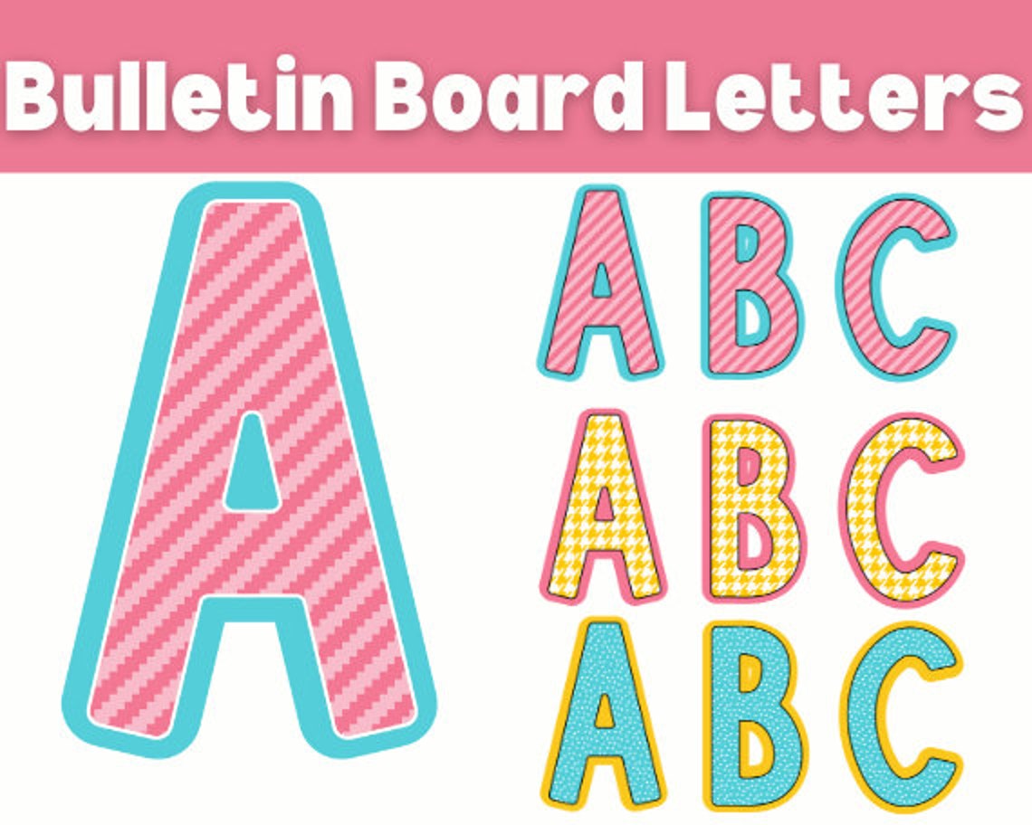 Bulletin Board Letters and Boarder Printable Classroom Decor - Etsy