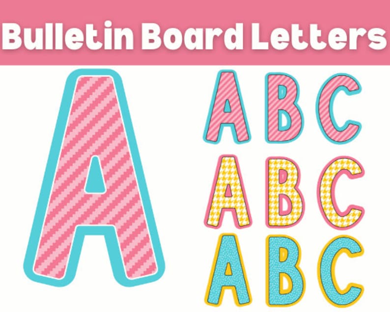 Bulletin Board Letters and Boarder Printable Classroom Decor - Etsy