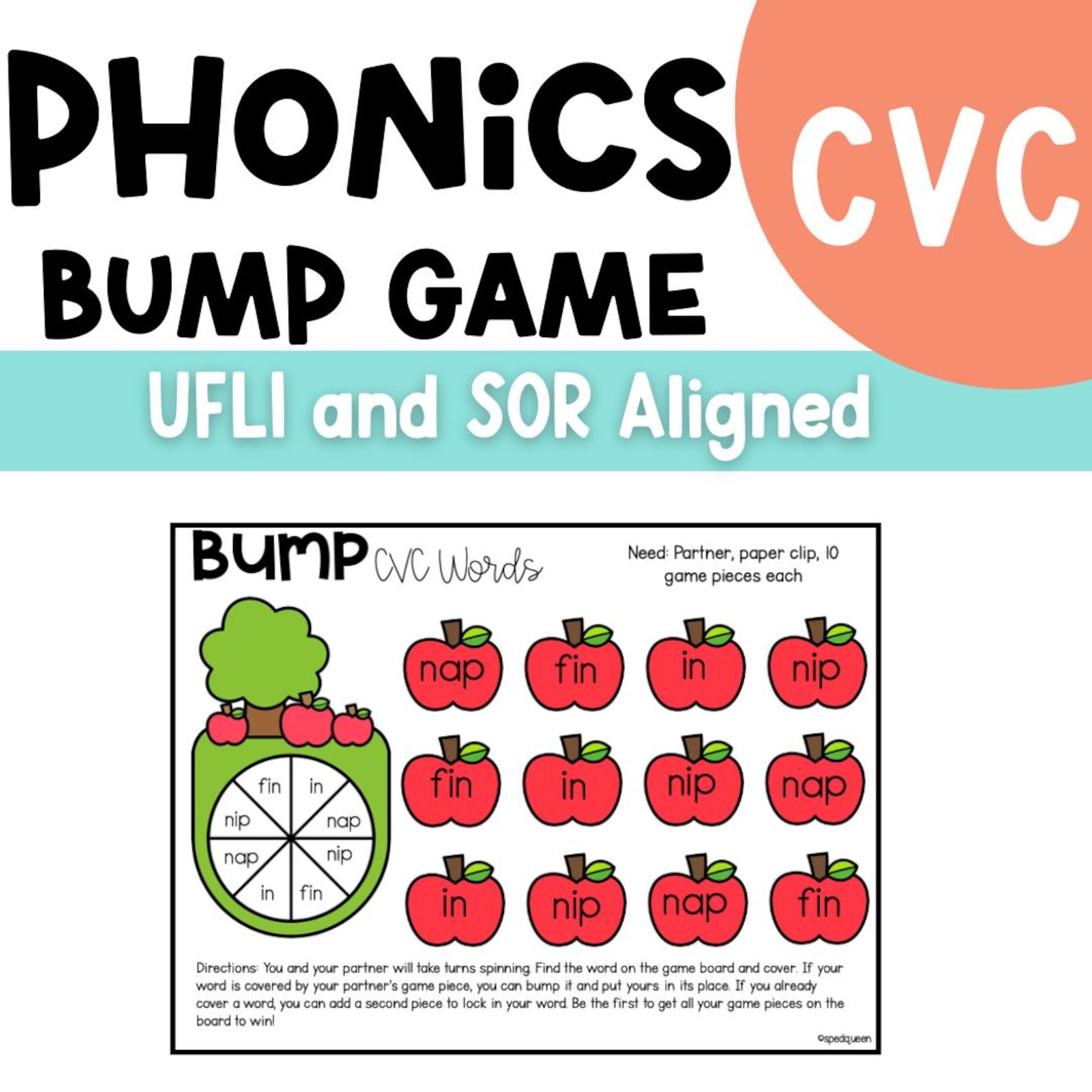Short Vowel Word Bump SOR Aligned UFLI Aligned Game and Center - Etsy