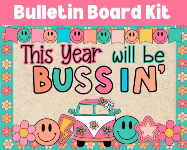 Bulletin Board Kit Back to School Cute Retro Bulletin Board - Etsy