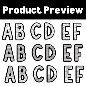 Bulletin Board Letters Printable Black and White - Etsy