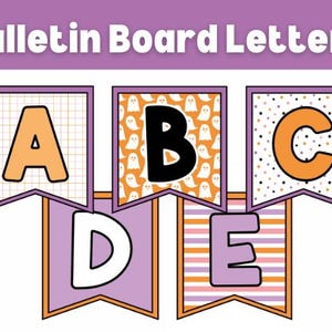 Printable Bulletin Board Letters A-Z, Numbers, and Boarder Halloween ...