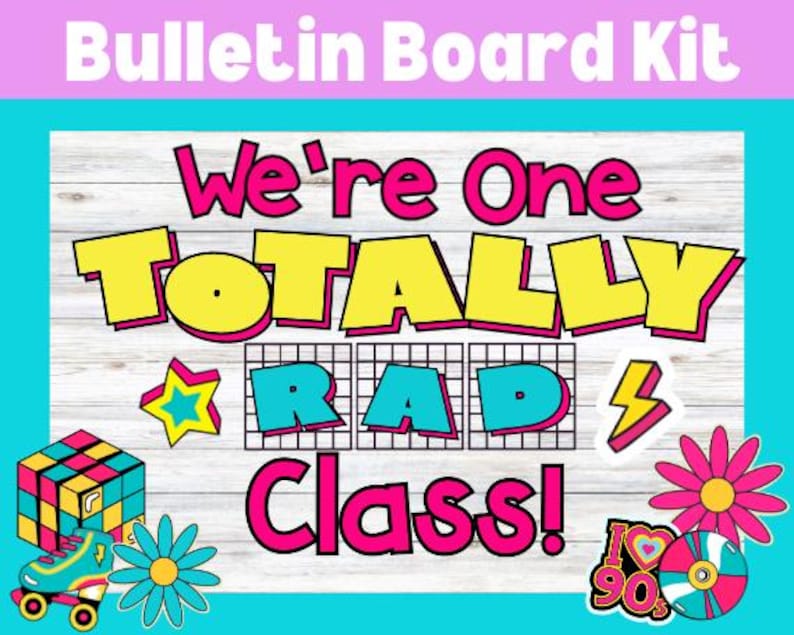 Retro 90s Classroom Bulletin Board Kit: Printable Decor - Etsy
