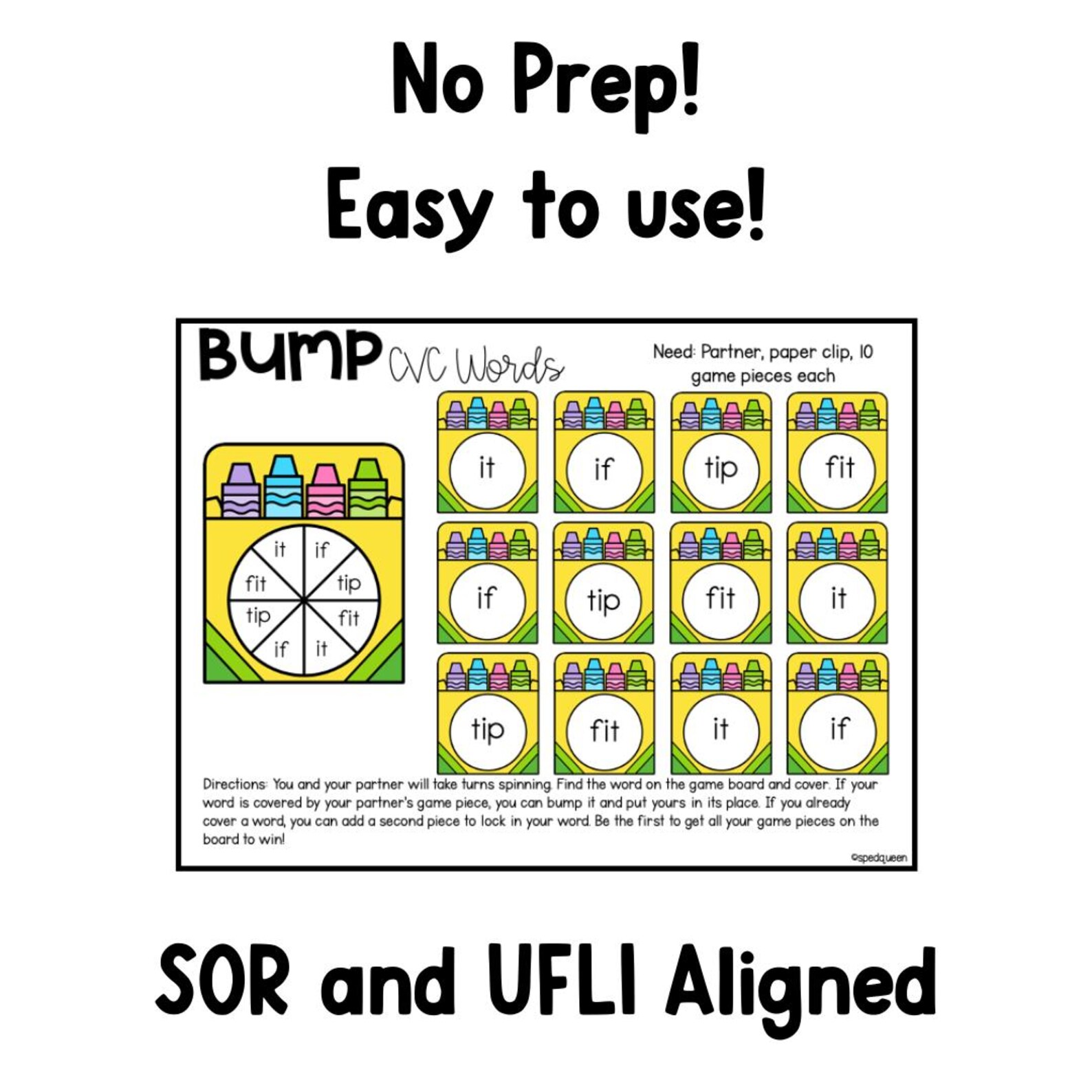 Short Vowel Word Bump SOR Aligned UFLI Aligned Game and Center - Etsy