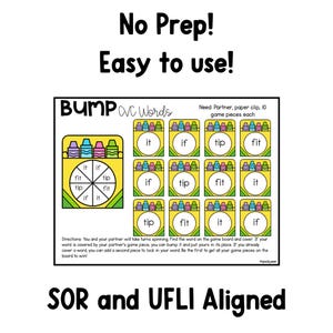 Short Vowel Word Bump SOR Aligned UFLI Aligned Game and Center - Etsy