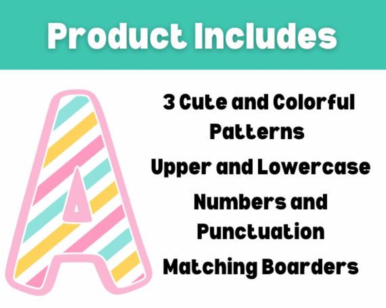 Bulletin Board Letters A-Z and Printable Boarder Classroom Decor - Etsy