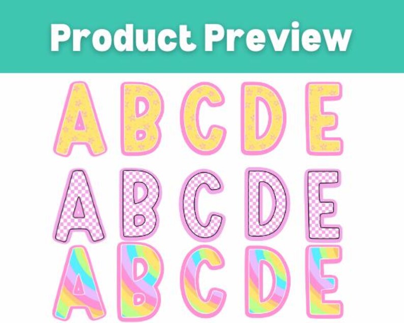 Printable Bulletin Board Letters A-Z, Numbers, and Boarder Classroom ...