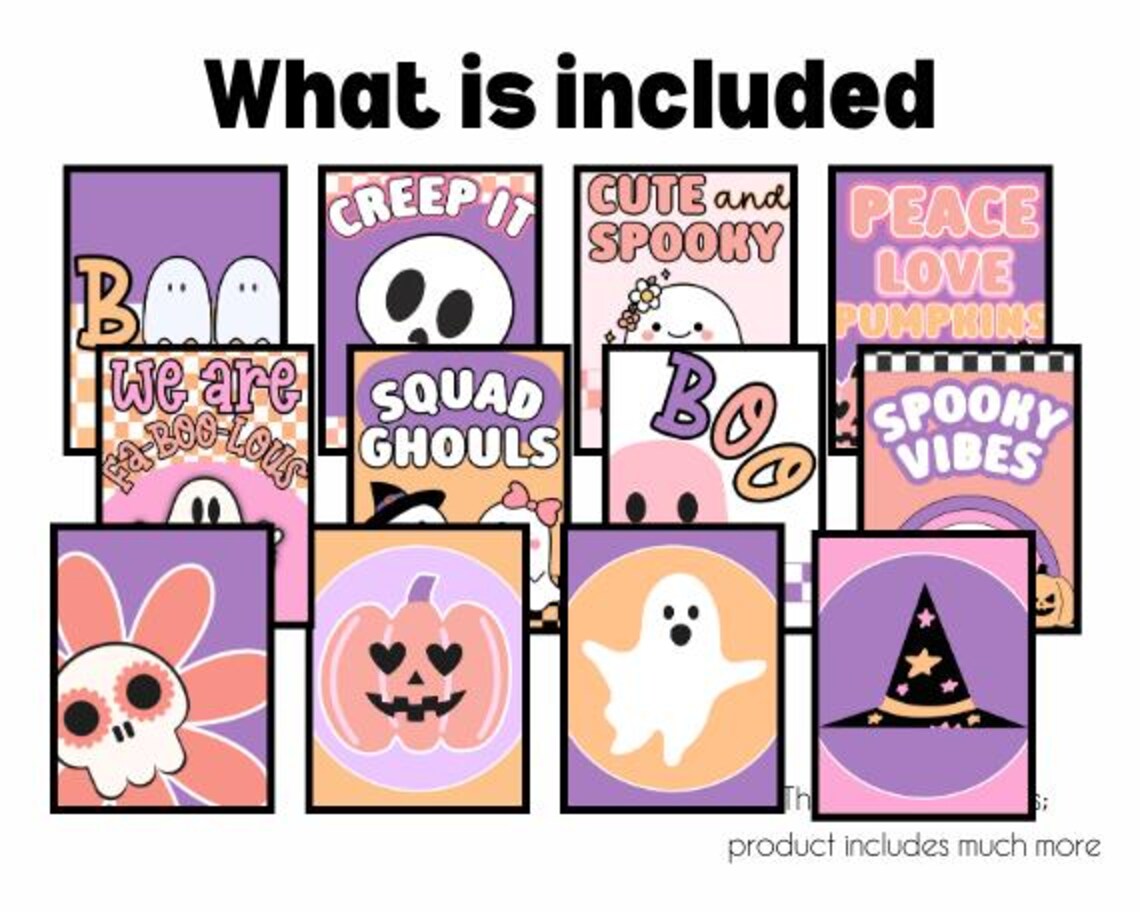 Halloween Classroom Poster Set: Spooky Vibes Decor (PDF) - Etsy